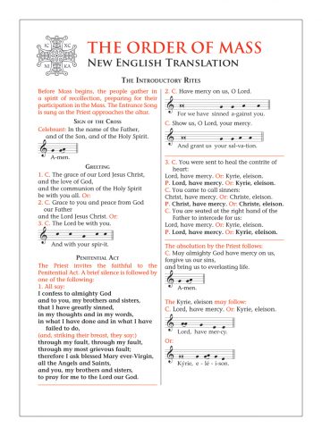 Order of Mass in English | Catholic Truth Society
