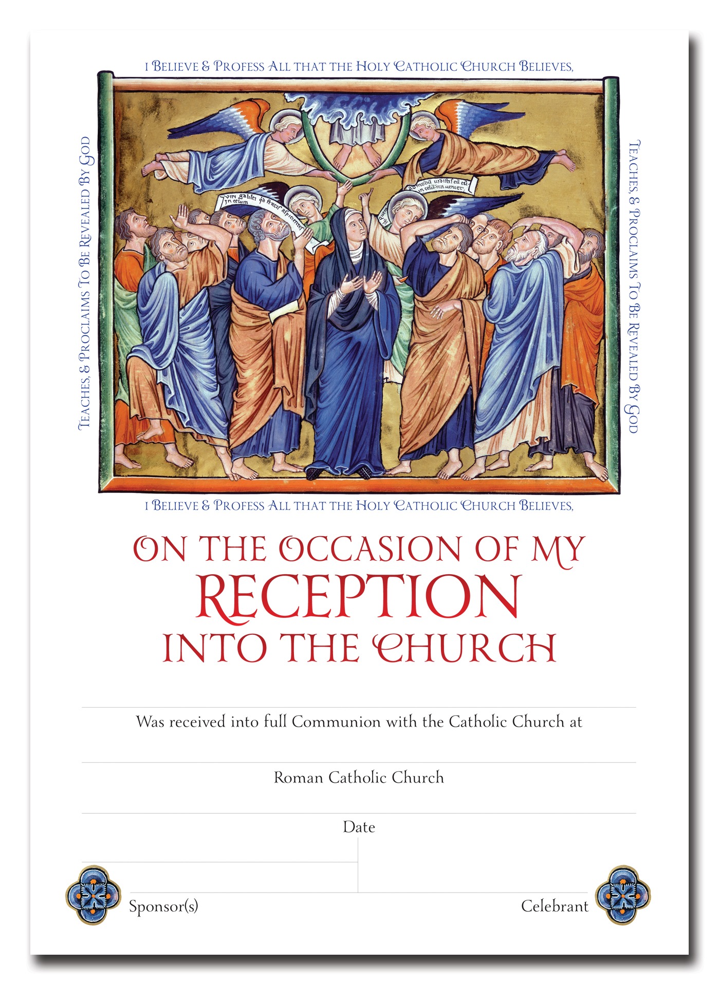 Reception into Church Certificate (Ingeborg Design – Pack of 25 ...